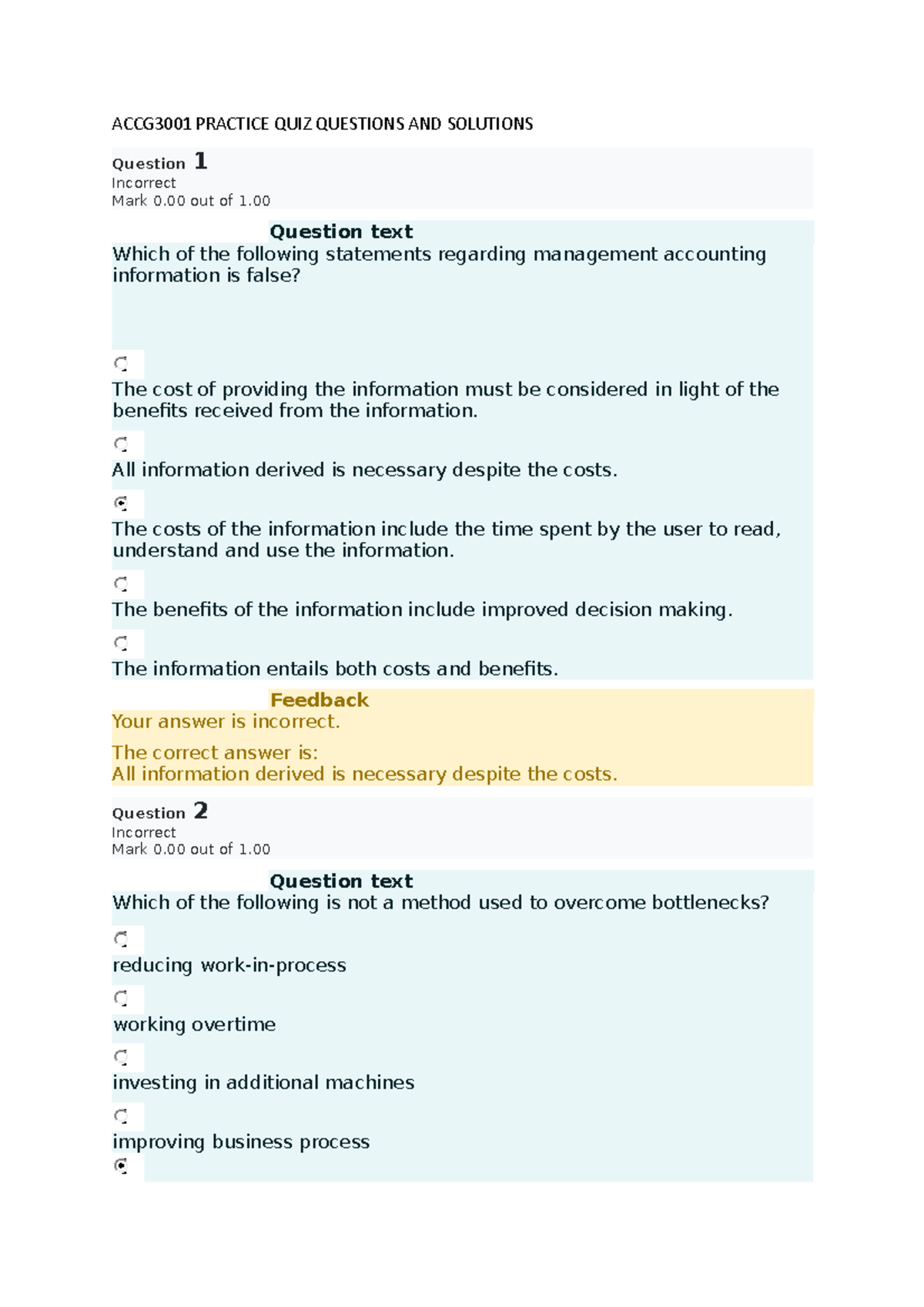 ACCG3001 QUIZ Questions AND Solutions - ACCG3001 PRACTICE QUIZ ...