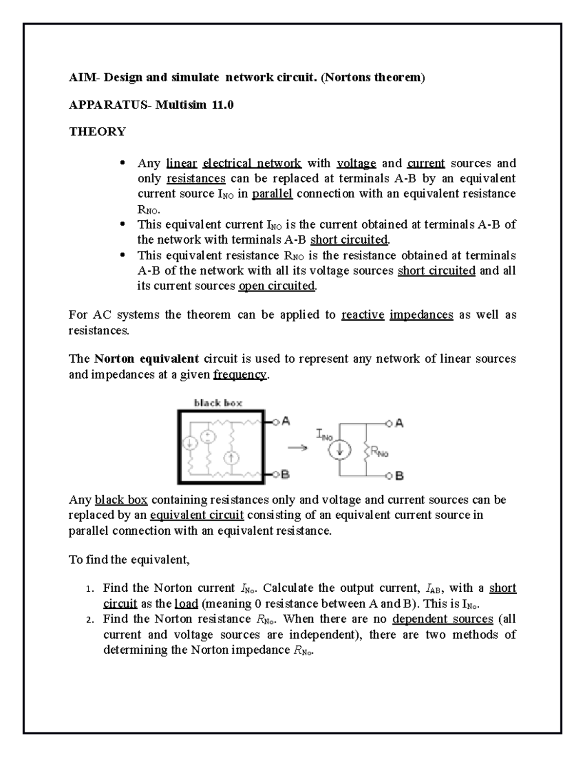 Experiment Of Design And Simulate Network Circuit Aim Design And Simulate Network Circuit