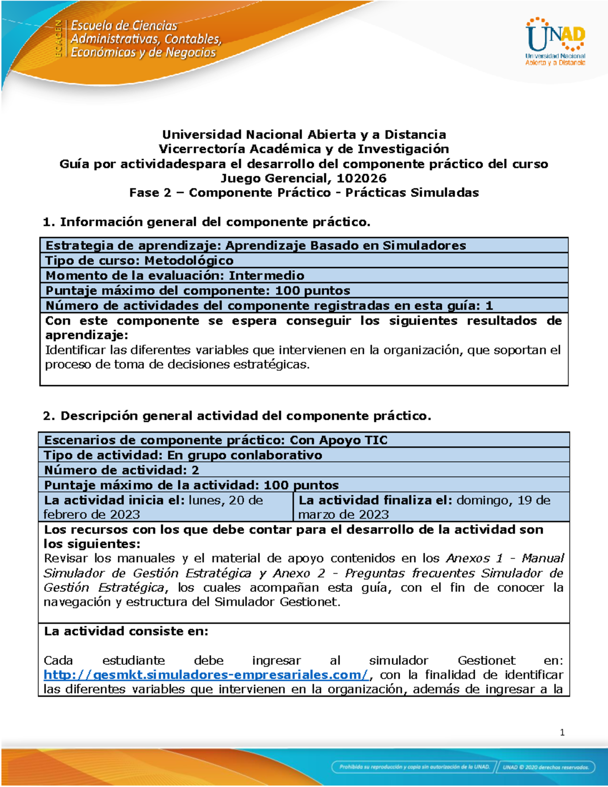 Guía para el desarrollo del componente práctico y rúbrica de Evaluación ...