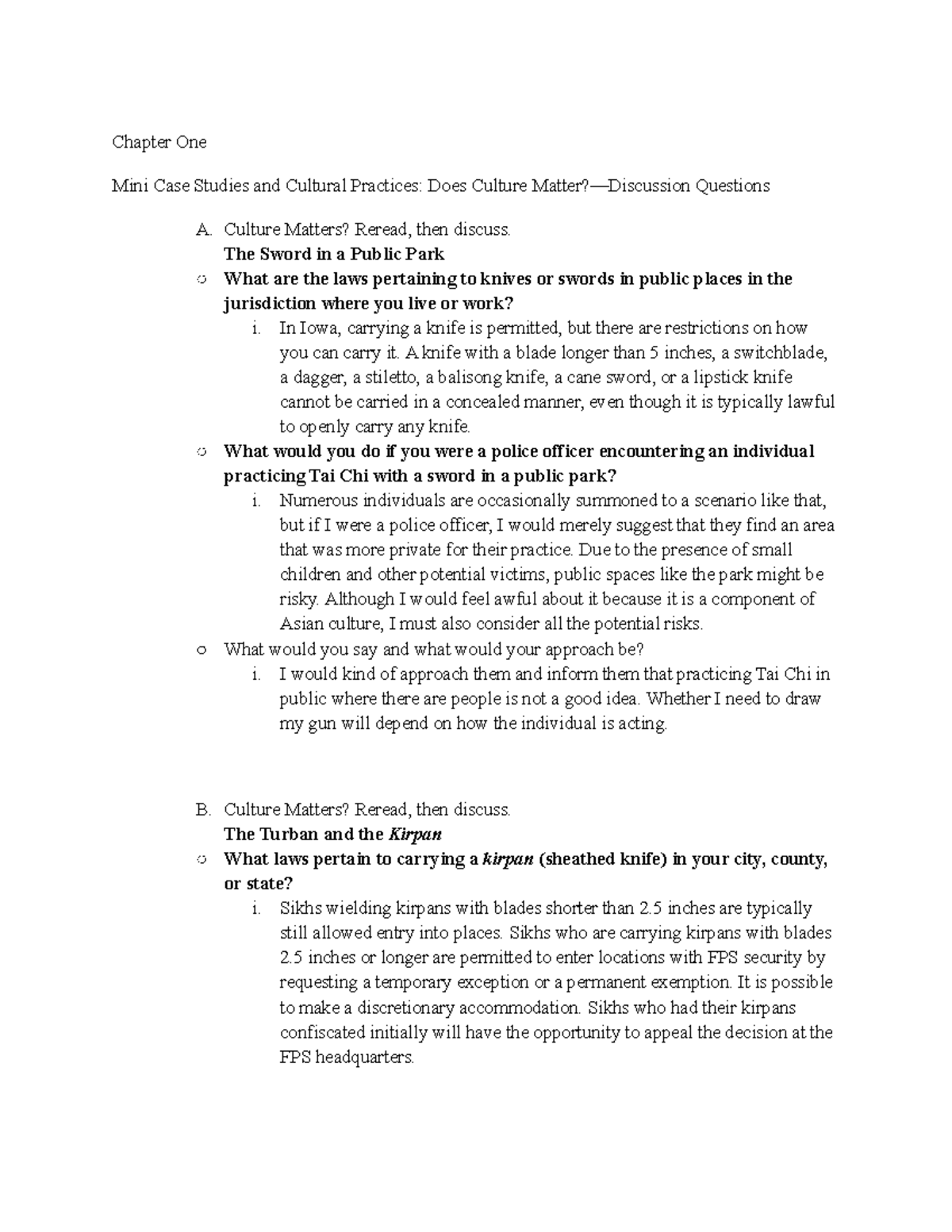 Mini Case Studies Chapter One - Chapter One Mini Case Studies and ...