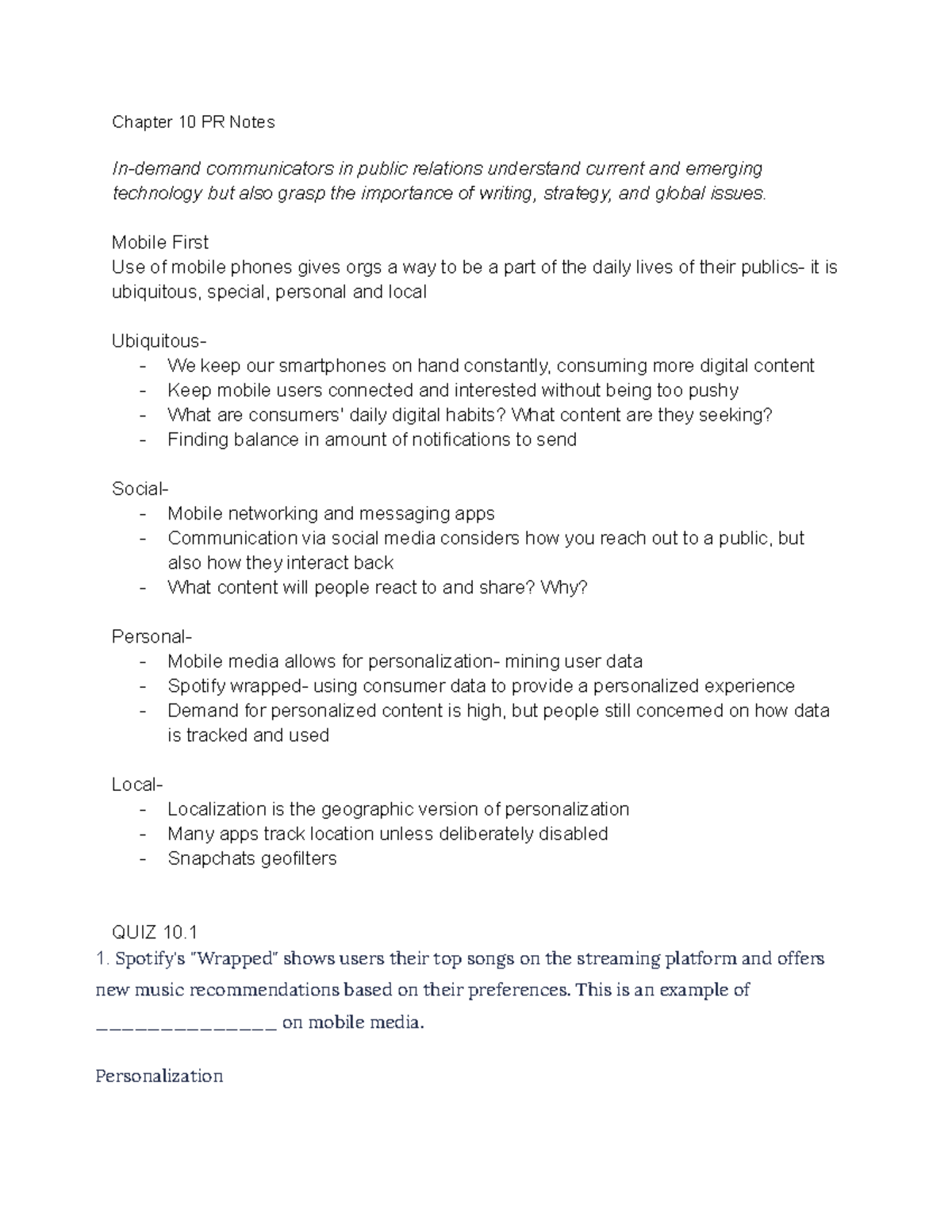 Chapter 10 PR Notes - Chapter 10 PR Notes In-demand communicators in ...