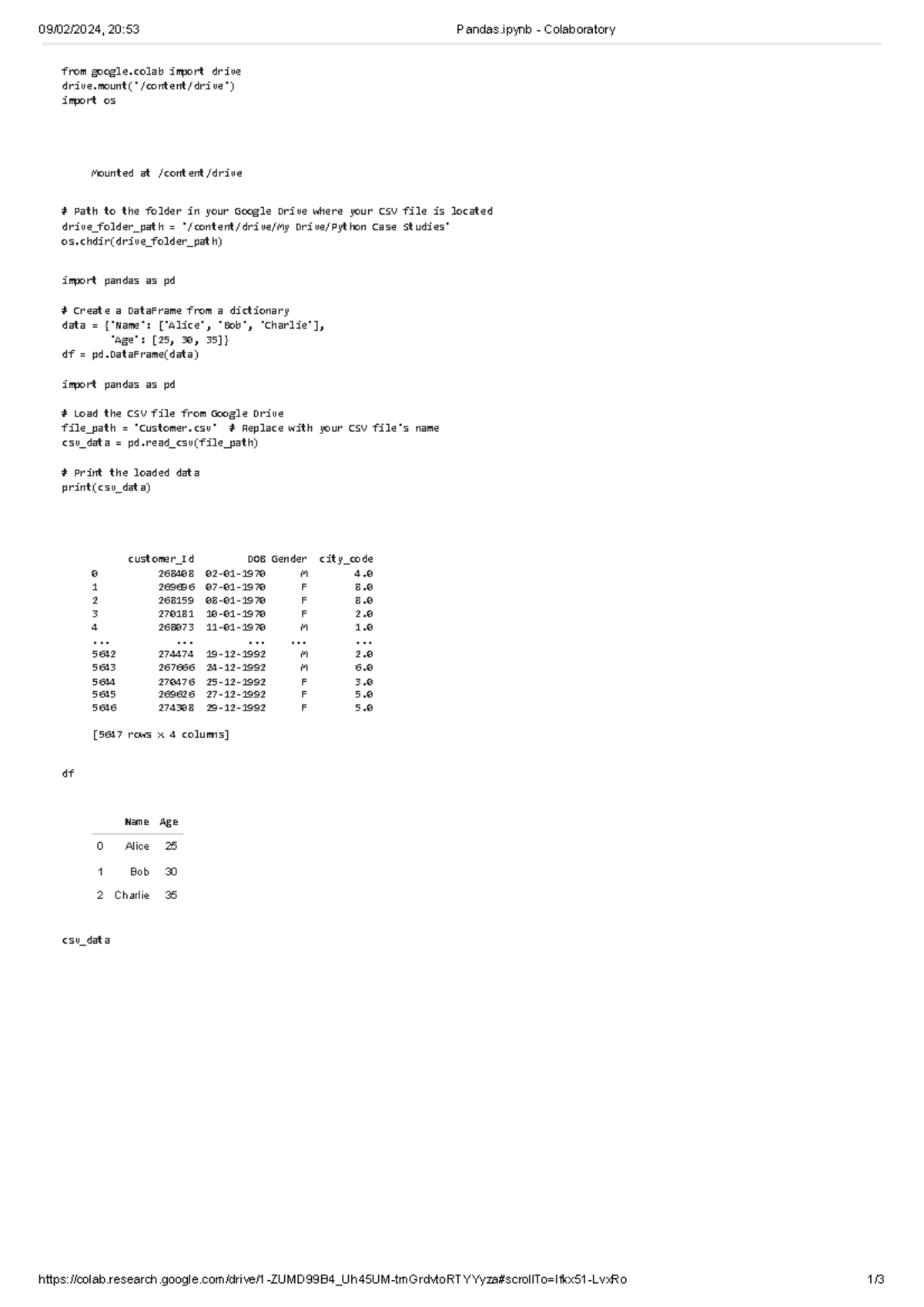 Pandas.ipynb - Colaboratory - 09/02/2024, 20:53 Pandas - Colaboratory - Studocu