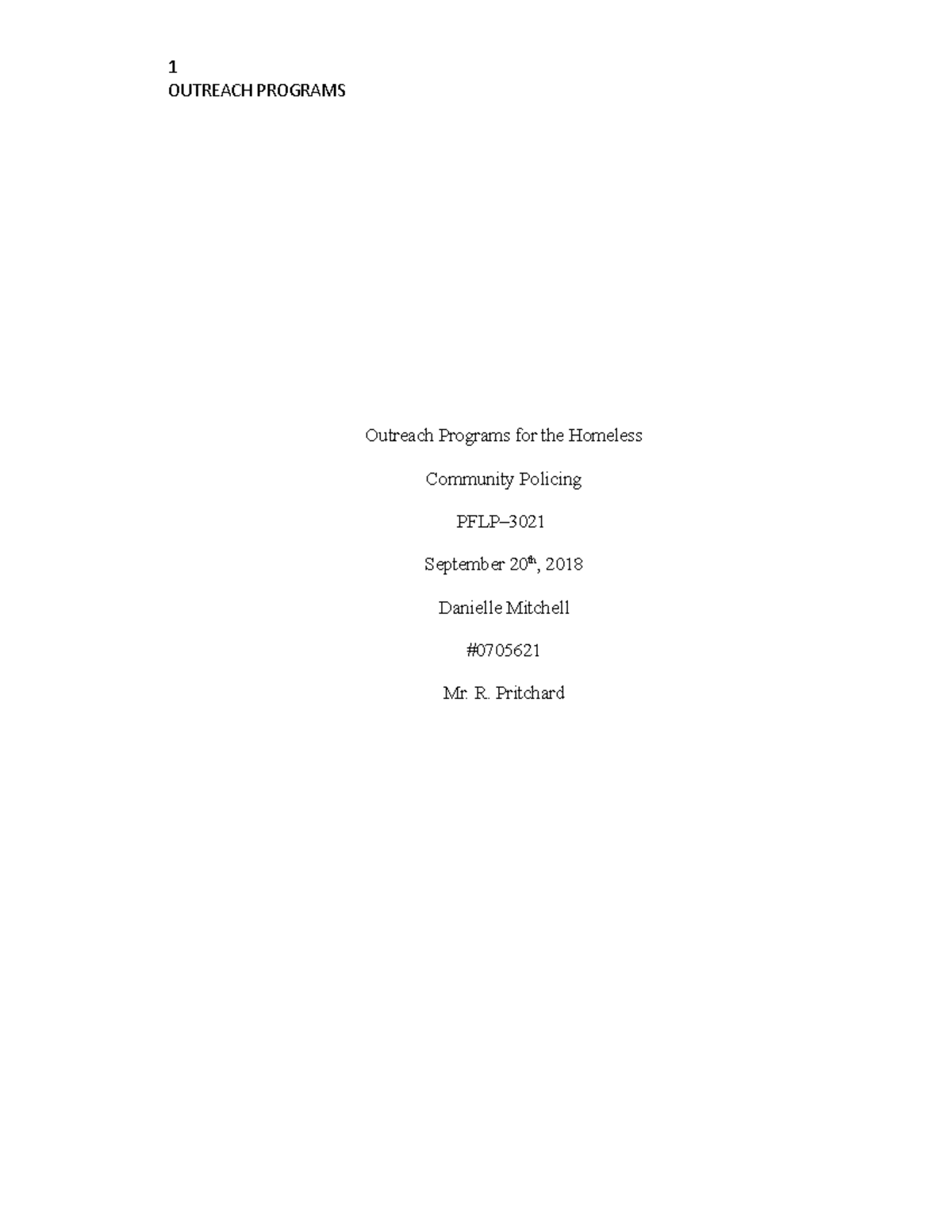 Problem Resolution Project - 1 OUTREACH PROGRAMS Outreach Programs for ...