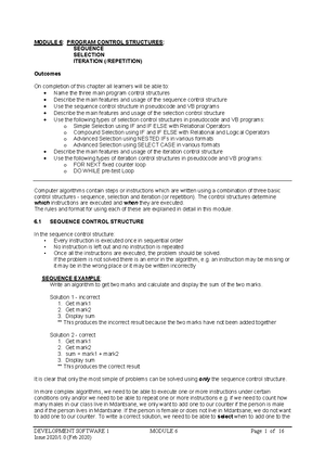 Development Software 1 Module 1 - DEVELOPMENT SOFTWARE 1 MODULE 1 Page ...