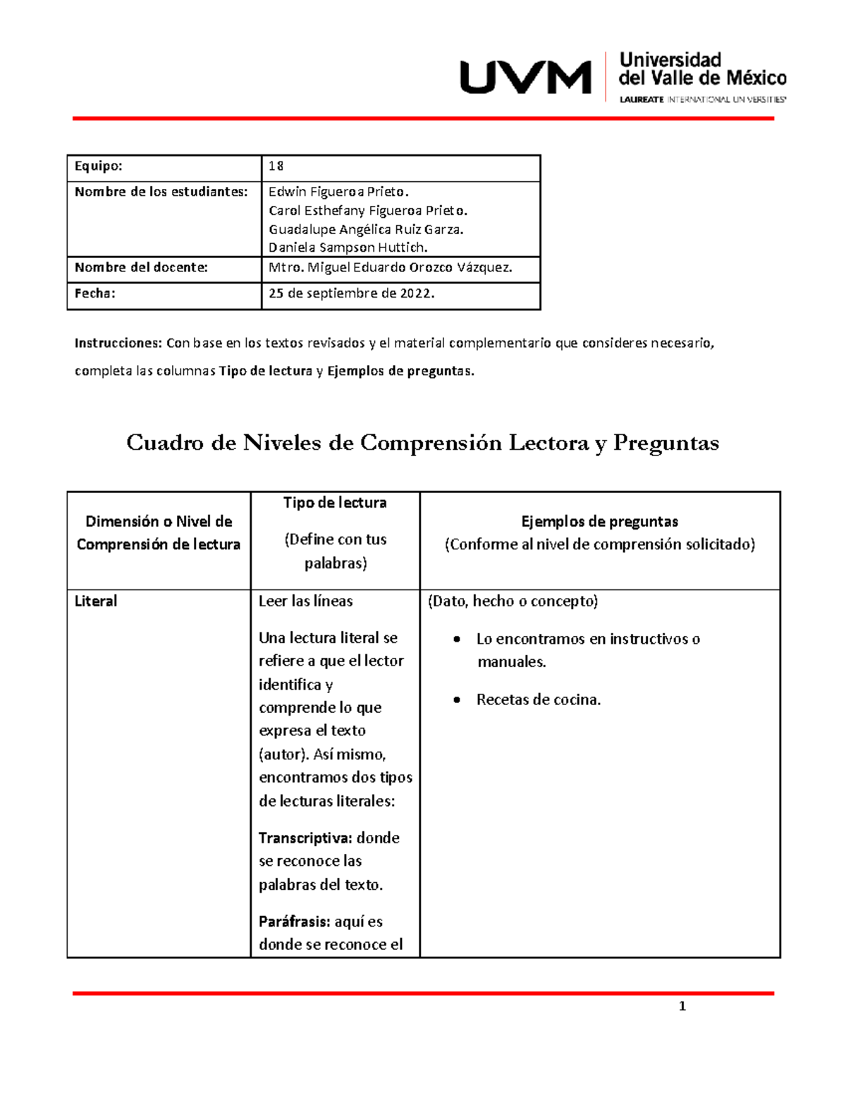Actividad 8_UVM - 1 Instrucciones: Con base en los textos revisados y el material complementario ...