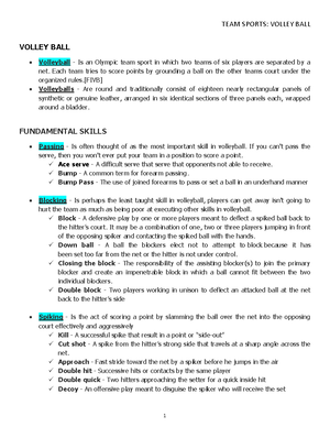 Reviewer- Volleyball - TEAM SPORTS: VOLLEY BALL POINTERS TO REVIEW ...