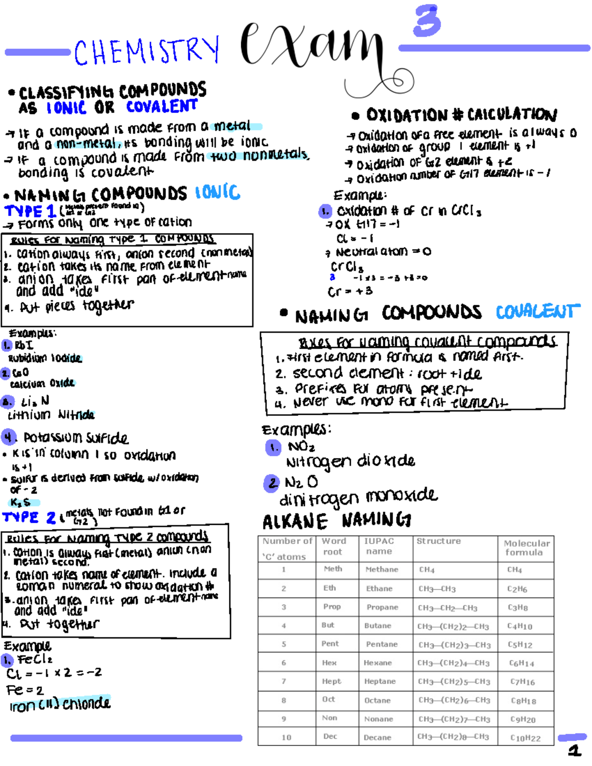 Chemistry Exam 3 Notes - Gen Chem 1 EXAM 3 - CHEMISTRY CLASSIFYING ...
