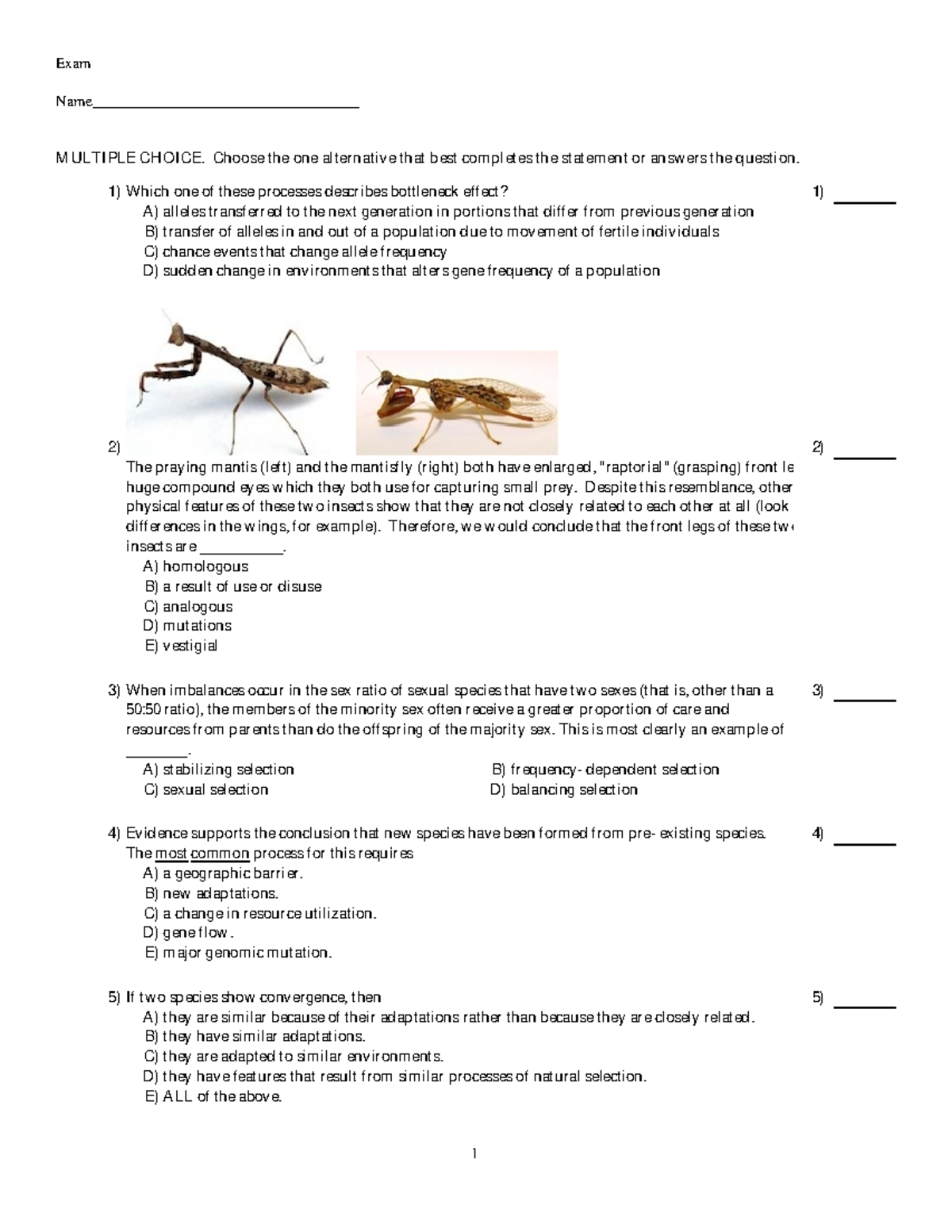 E1 xie Practice - exam review - Exam Name ...