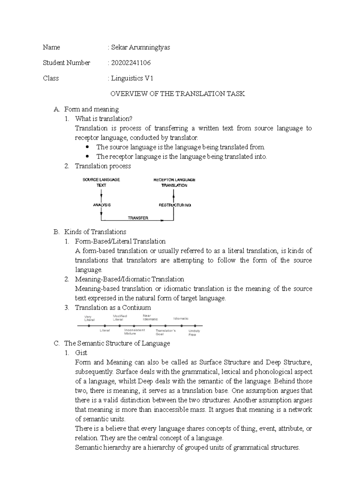 Overview of the Translation Task - Name : Sekar Arumningtyas Student ...