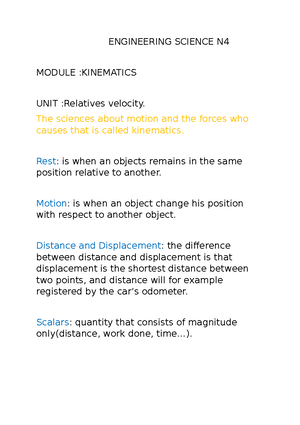 Engineering Science N4 - ENGINEERING SCIENCE N MODULE :KINEMATICS UNIT ...