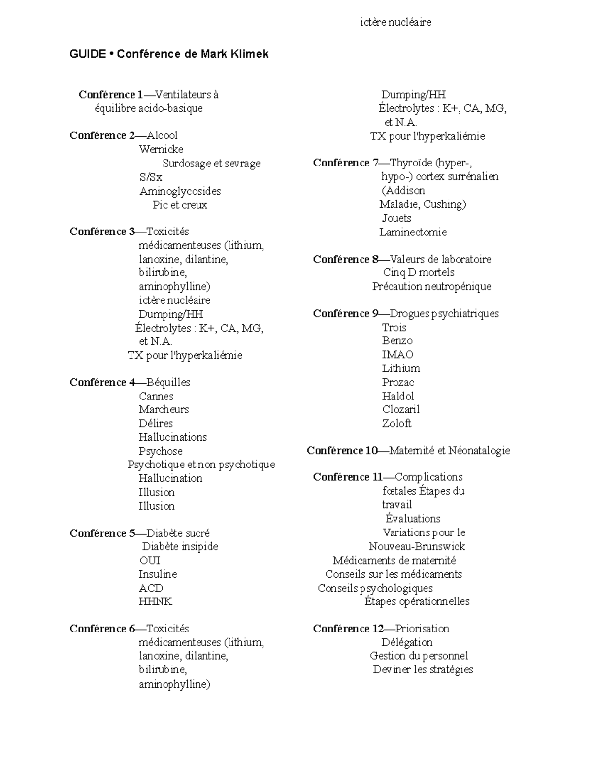 Translated copy of Mark Klimek PDF Notes - GUIDE • Conférence de Mark ...
