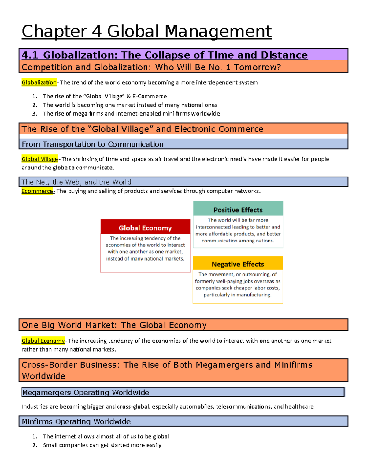 Chapter 4 - Summary Principles of Management - Chapter 4 Global ...