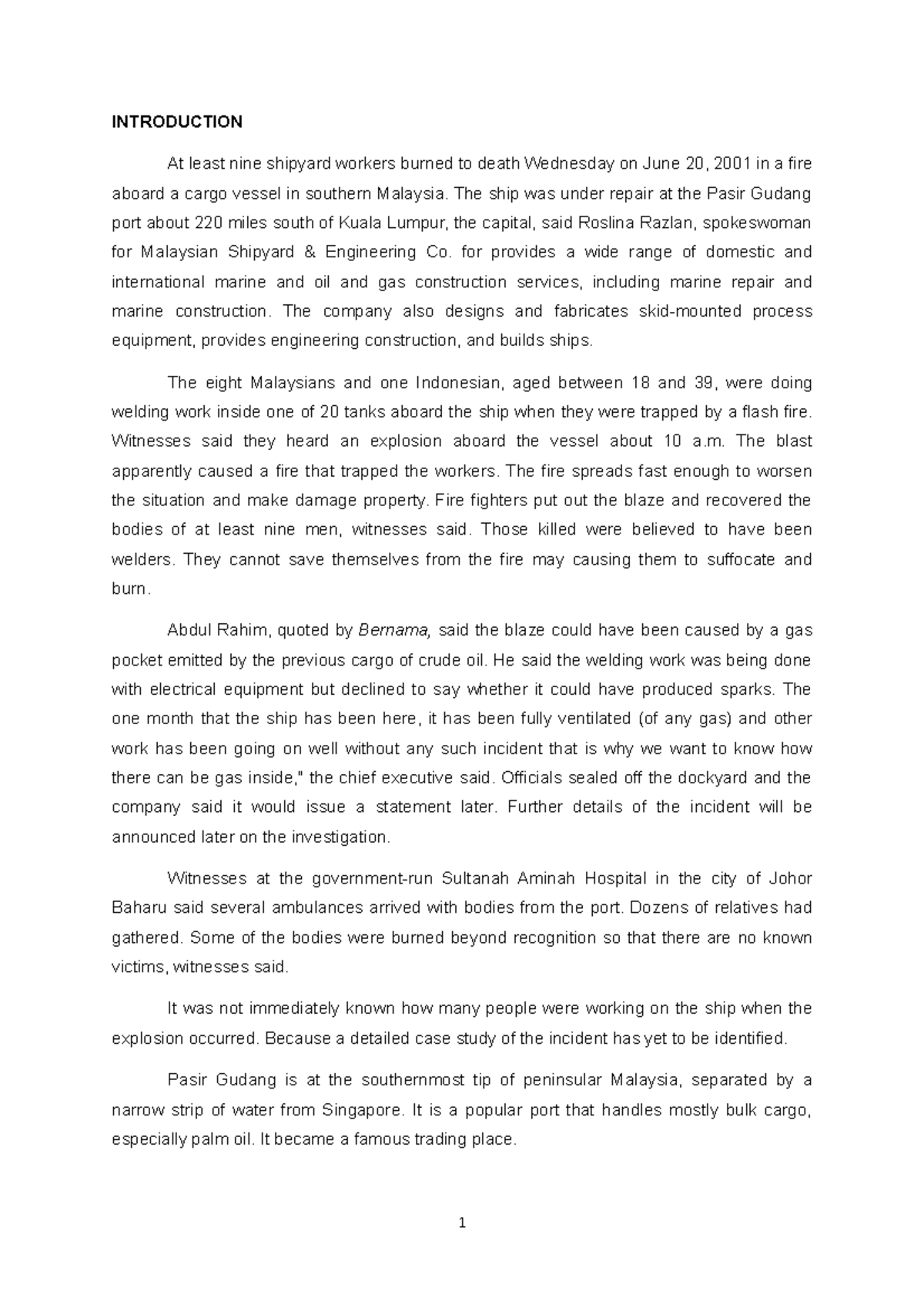 Assignment OSH - For references - Human Resource Management - UiTM ...