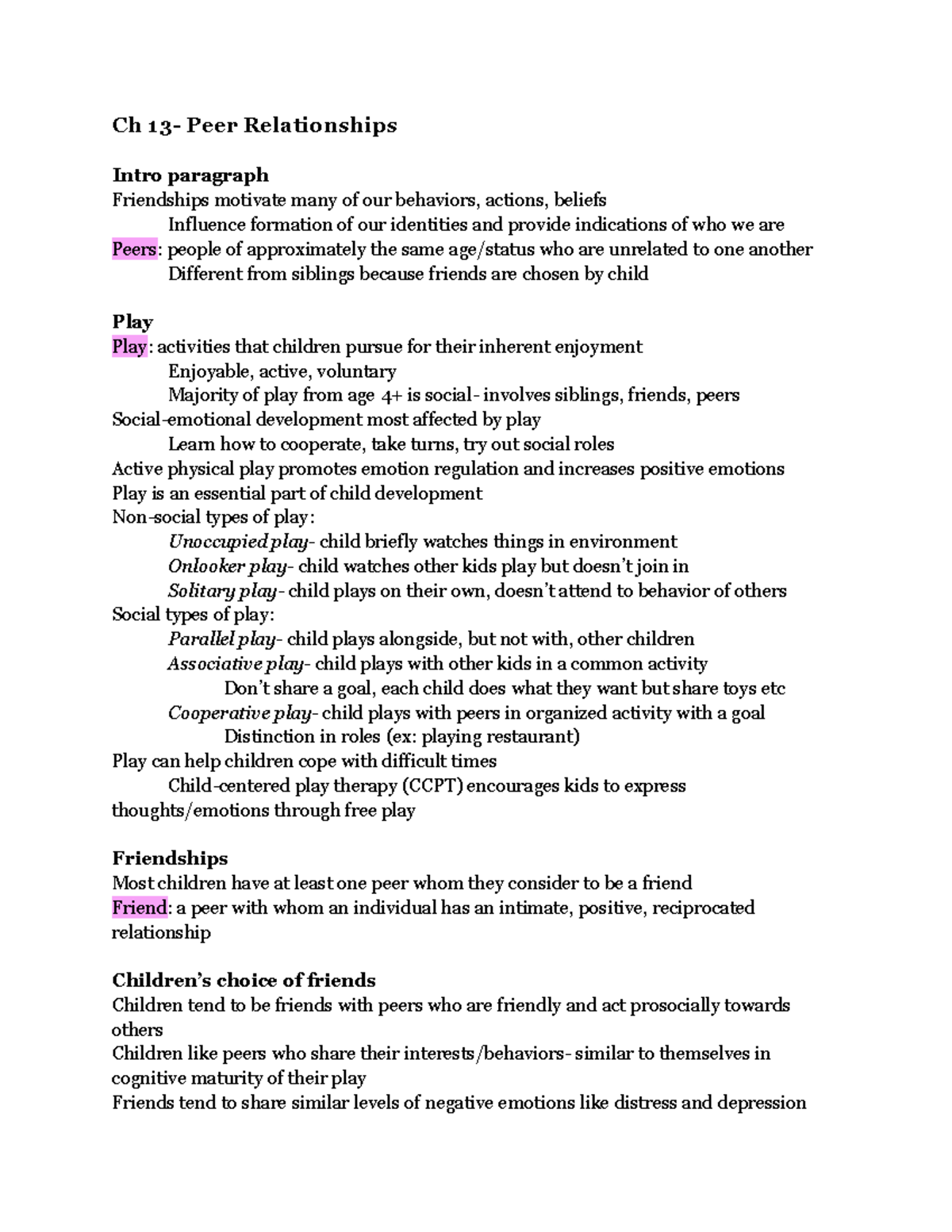 Dev psych ch 13 notes - Summary of chapter 13 in How Children Develop ...