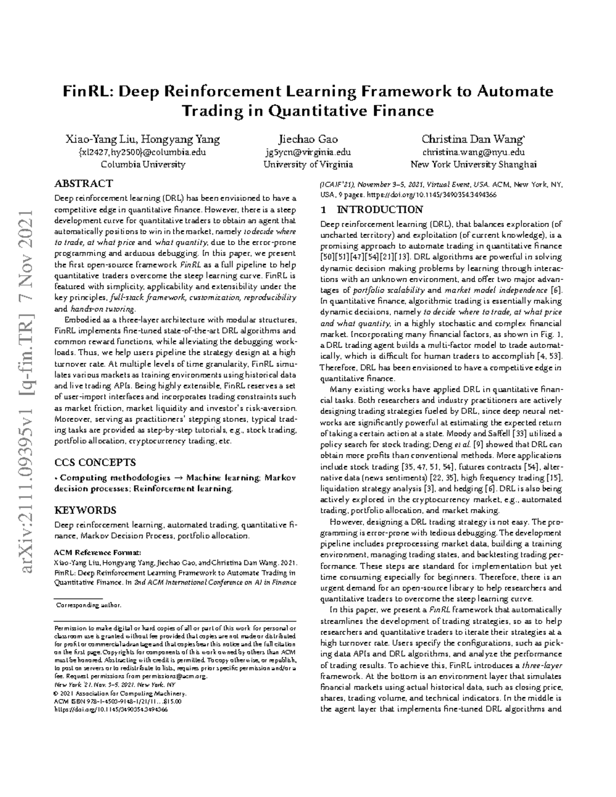 Fin Rl Deep Reinforcement Learning Framework To Automate Trading In