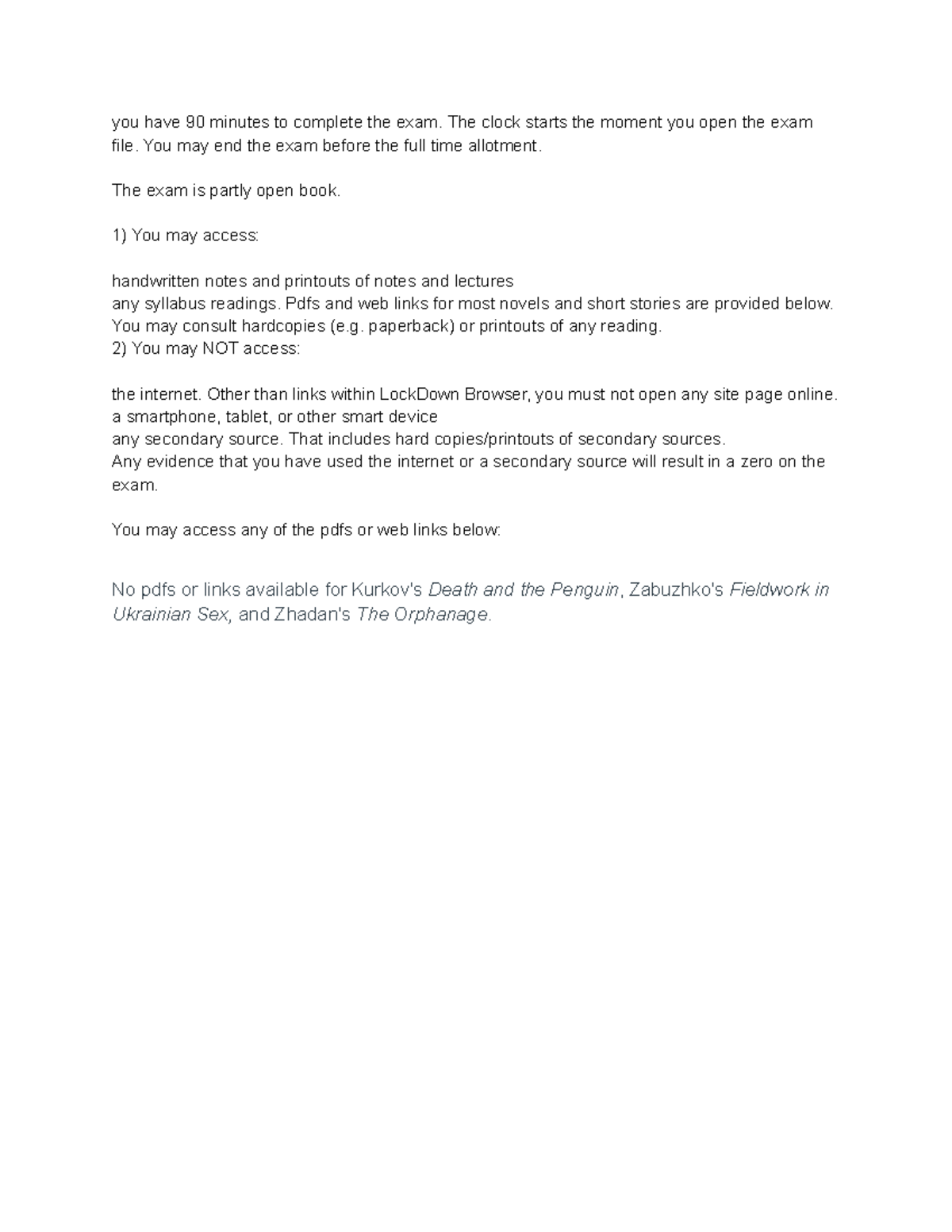 You have 90 minutes to complete the exam - The clock starts the moment ...
