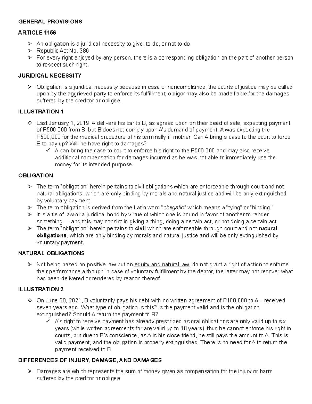 Chapter 1 Natural Provisions - GENERAL PROVISIONS ARTICLE 1156 An ...