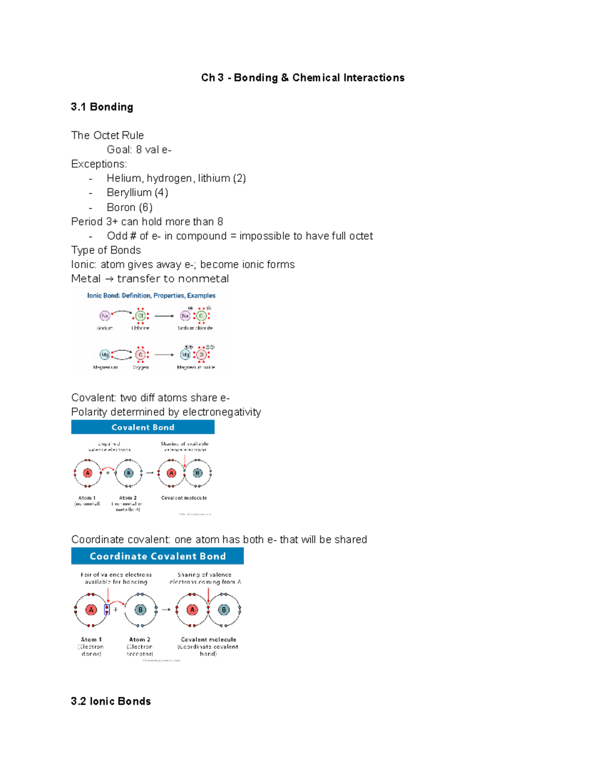 MCAT Kaplan Gen Chem Chapter 3 - Bonding and Interactions - Ch 3 ...