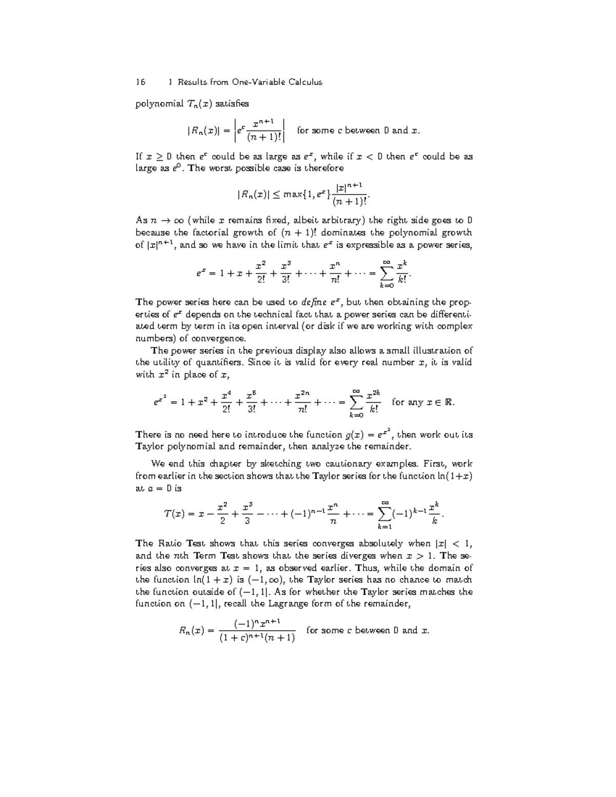 Multivariable Calculus 8 16 1 Results From One Variable Calculus