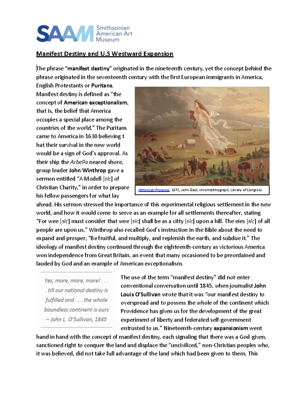 7 Manifest-Destiny - Programa Estados Unidos - Manifest Destiny and U ...