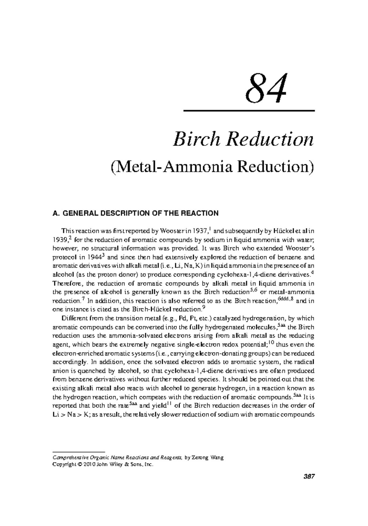 Birch-reduction-2010 - 84 Birch Reduction (Metal-Ammonia Reduction) A ...