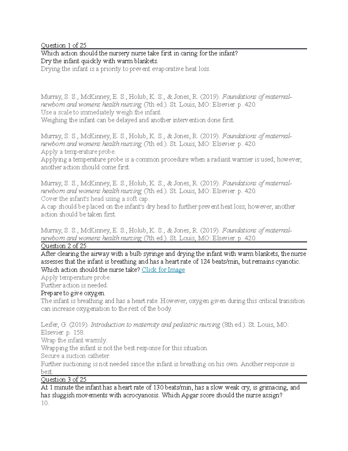 OB Newborn with Jaundice case study - Question 1 of 25 Which action ...