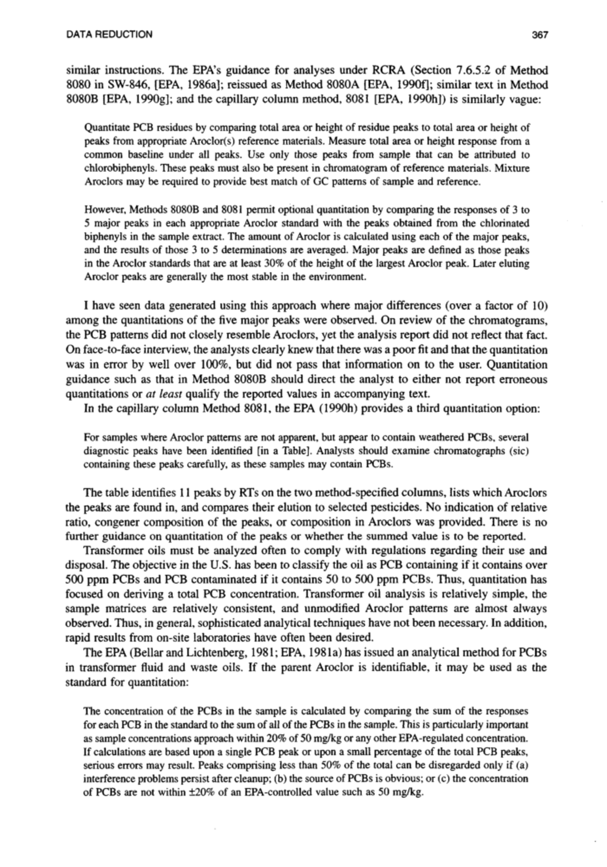 Analytical chemistry of pcbs 128 - DATA REDUCTION 367 similar ...