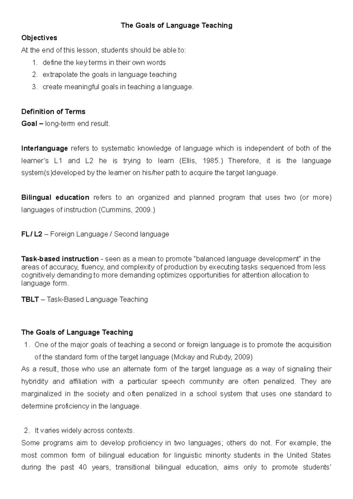 EDF 203 Discussion Paper Group 4 Siploc Rhoi - The Goals of Language ...