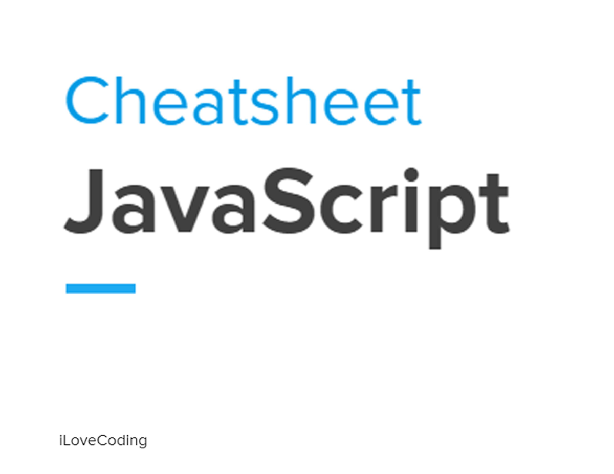 Javascript Complete cheatsheet - Note:var, let & constare all valid ...