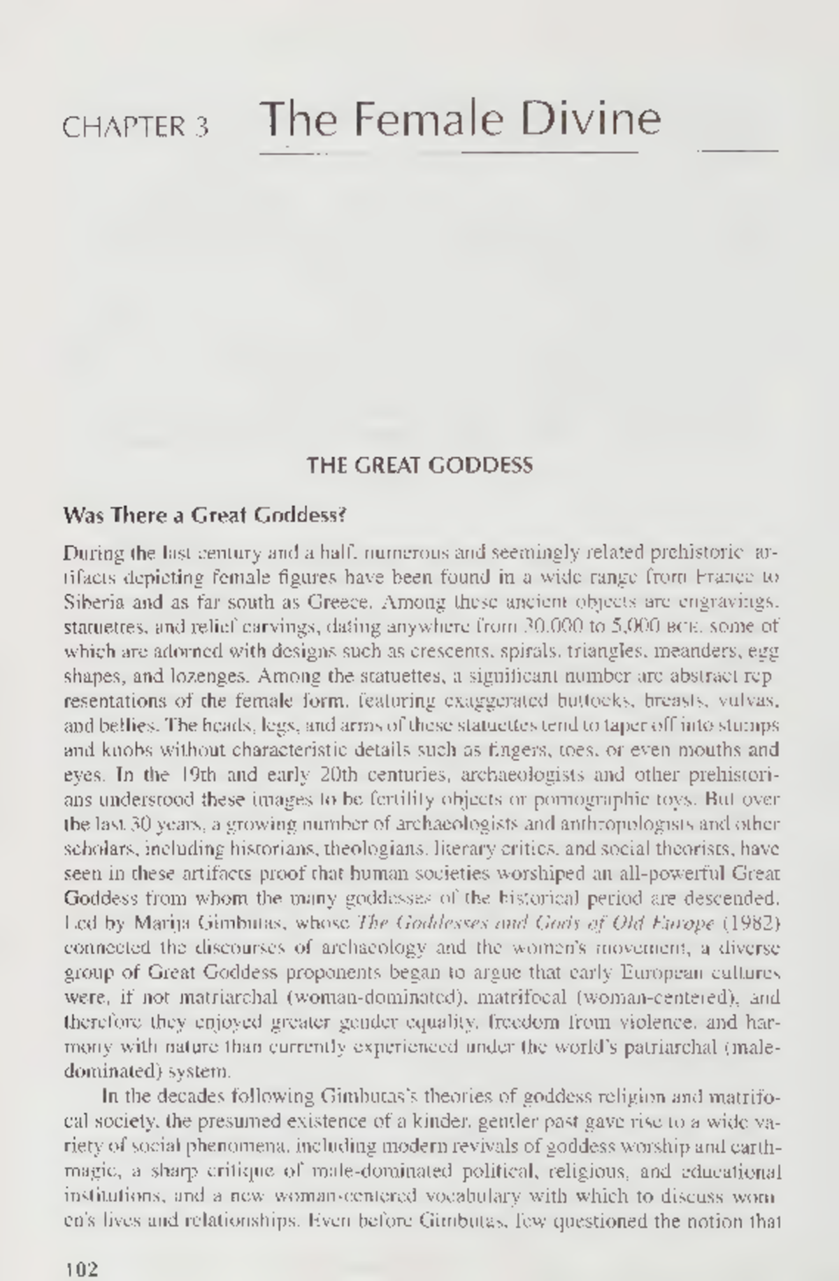 Chapter 3 - The Female Divine - cHAPTER3 The Female Divine THE GREAT ...