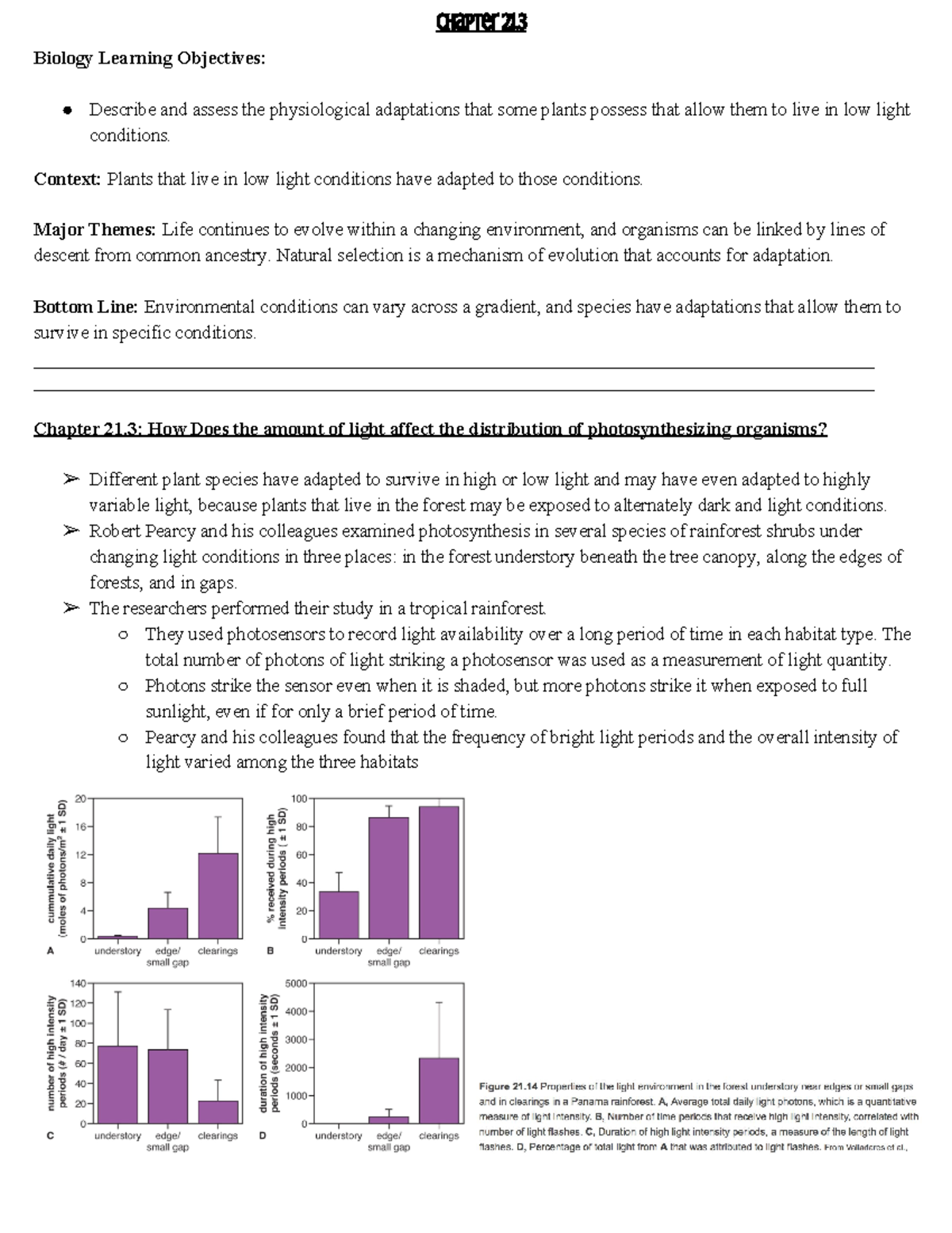 Chapter 21 Lecture notes - Chapter 21. Biology Learning Objectives ...