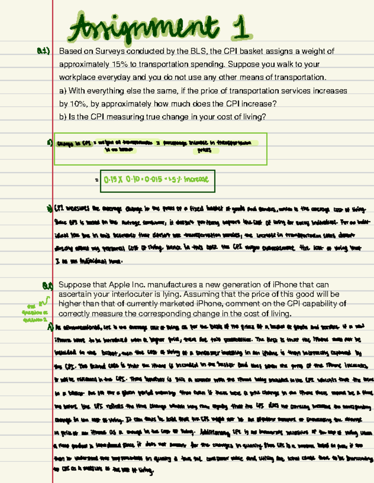 Economics Assignment 1 - Suppose that Apple Inc. manufactures a new ...