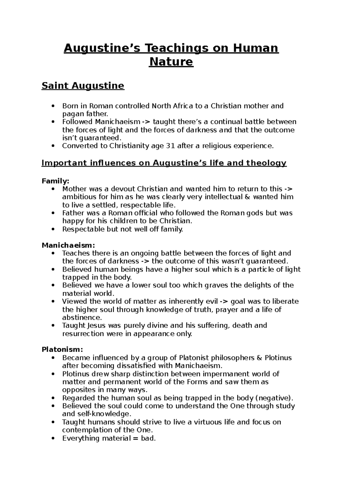 Augustine's Teaching on Human Nature - Augustine’s Teachings on Human ...