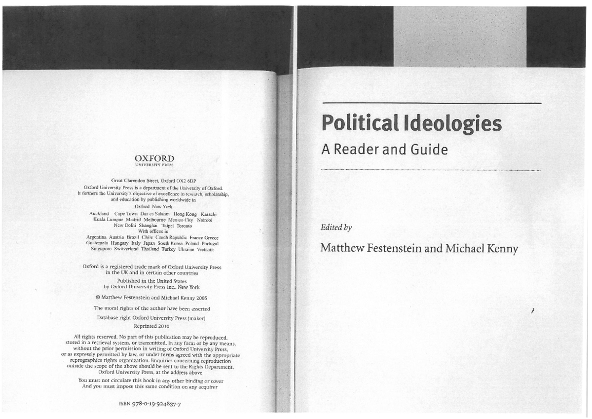 Festenstein and Kenny - reading - Political Ideologies A Reader and ...