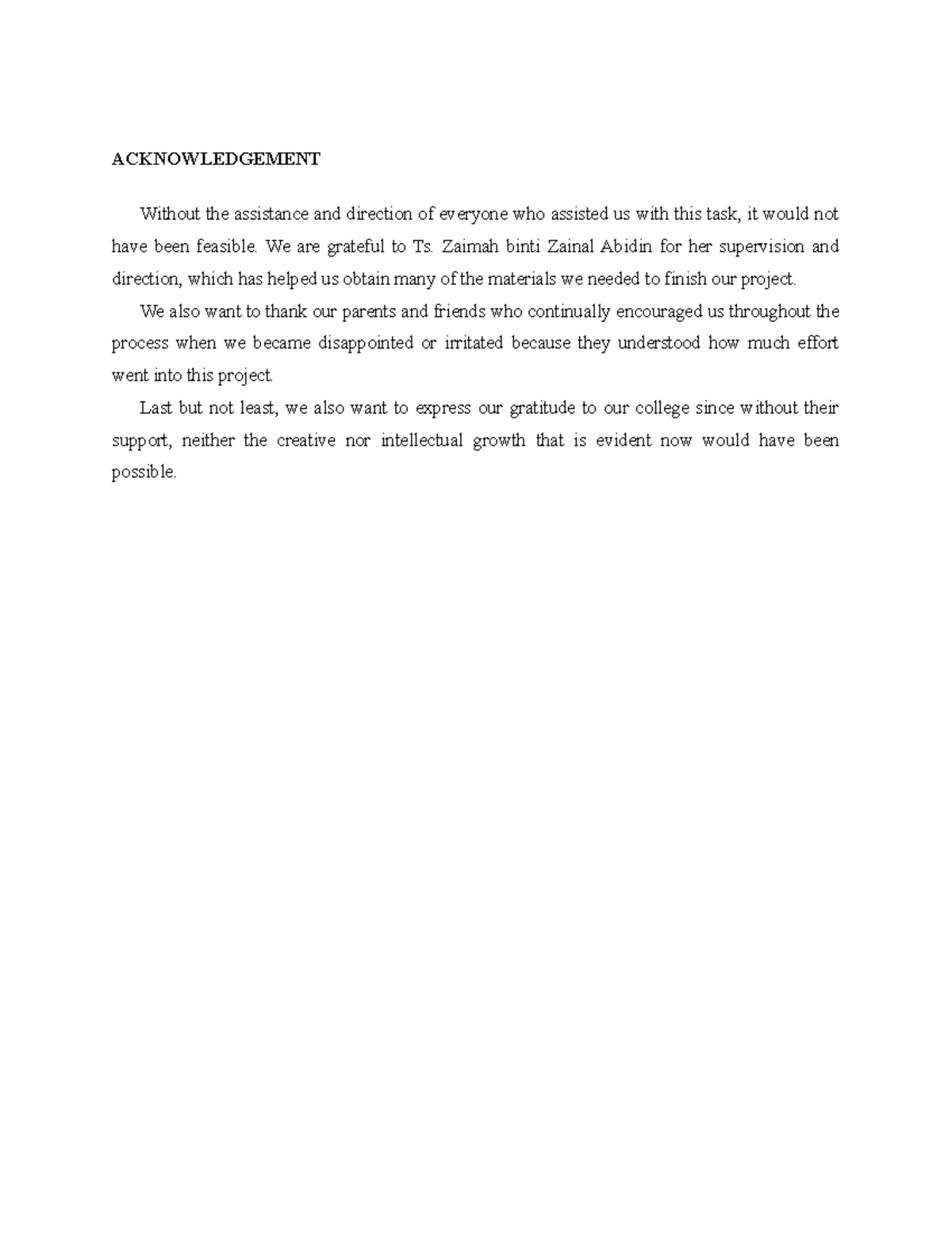 BS - for references - ACKNOWLEDGEMENT Without the assistance and ...