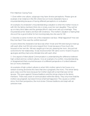 Culture in Film- Week 5 - Analysis of films - Film Watched: American ...