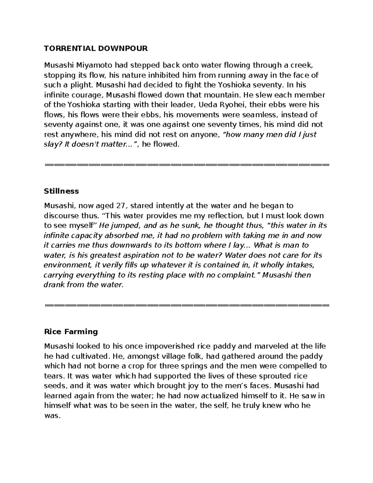 Module C: The Craft Of Writing - Creative Writing Piece - TORRENTIAL ...