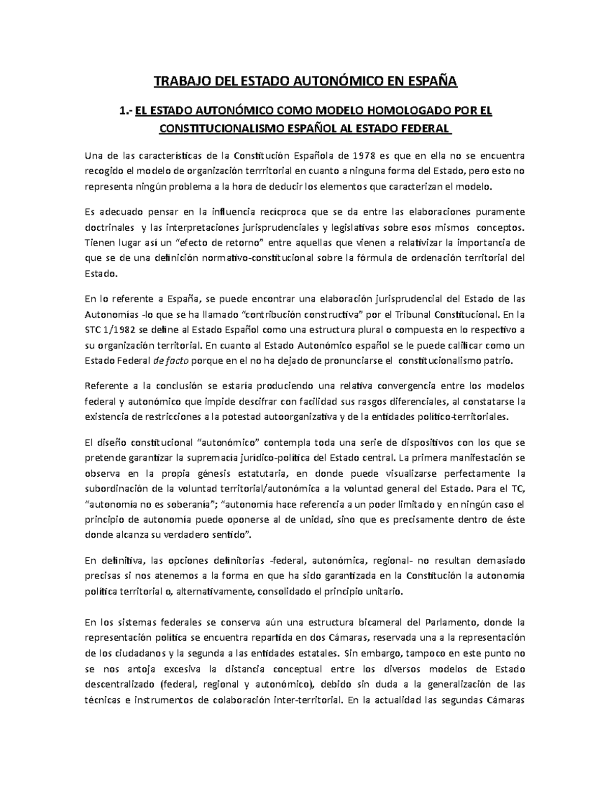 1ºTrabajo EL Estado AutonÓmico - TRABAJO DEL ESTADO AUTONÓMICO EN ...