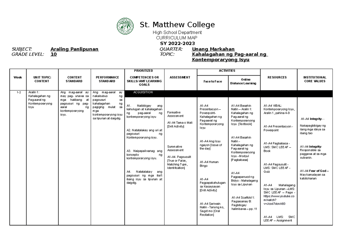 AP10 Q1 1 ULOCCCCCC - St. Matthew College High School Department ...