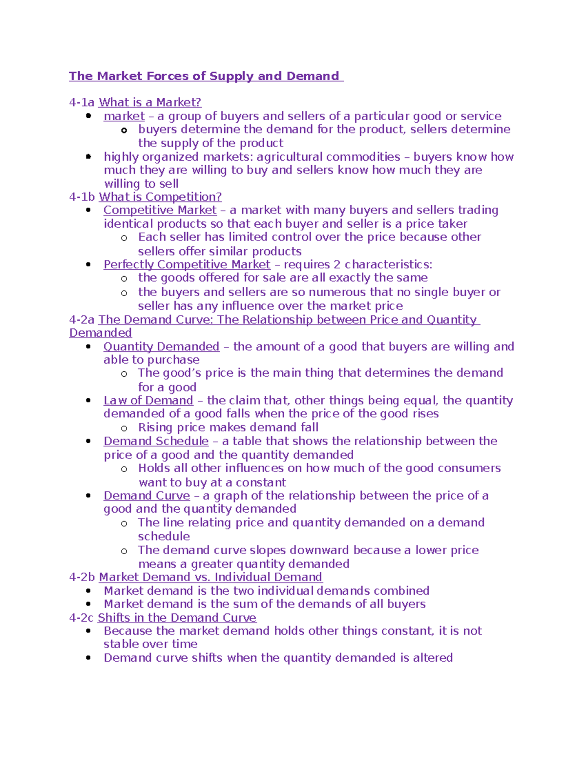 Chap 4 - The Market Forces of Supply and Demand - The Market Forces of ...
