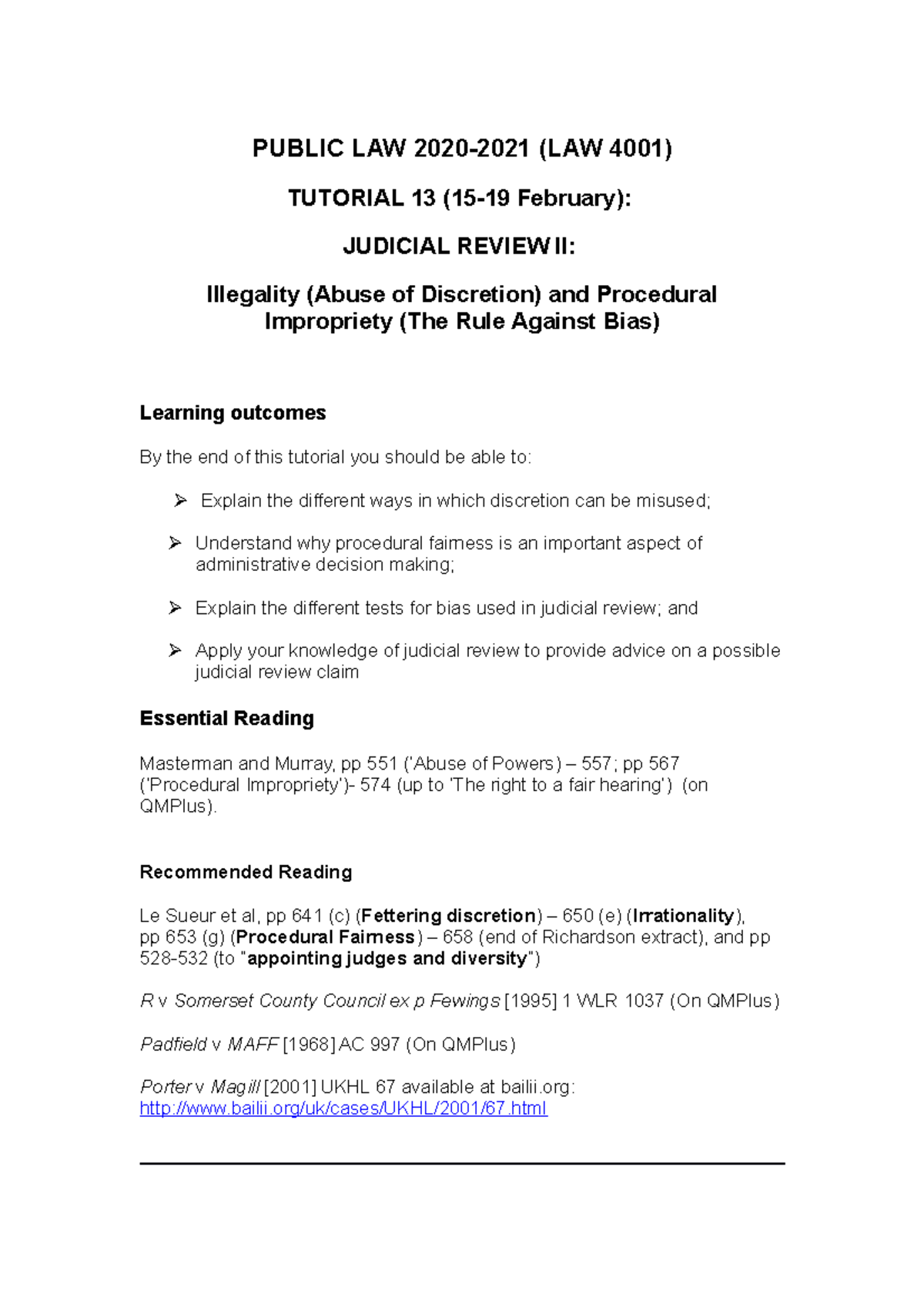 Tutorial 13 - answering all t he tutorial questions in details - PUBLIC ...