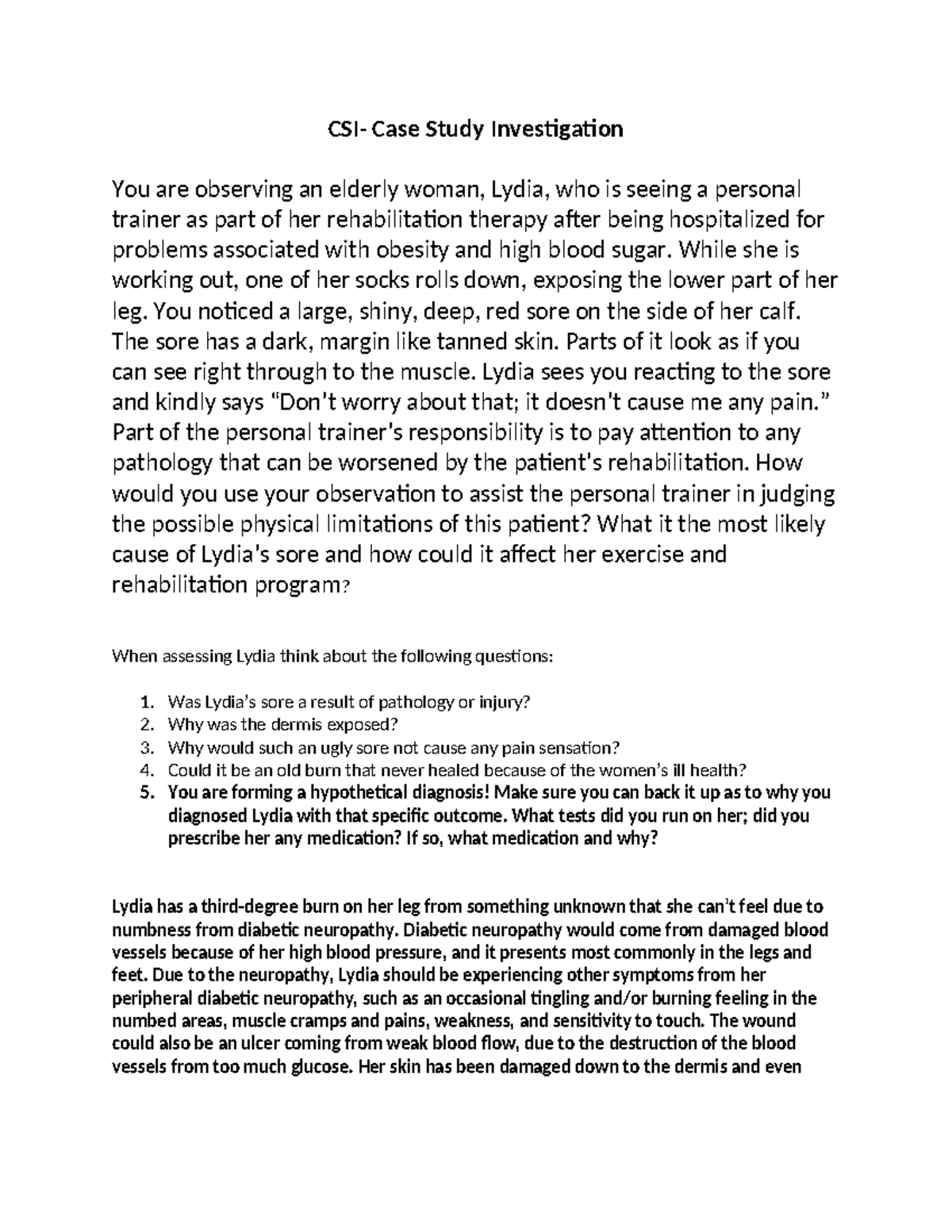 CSI chapter 4 - Based on the skeletal system. - CSI- Case Study ...