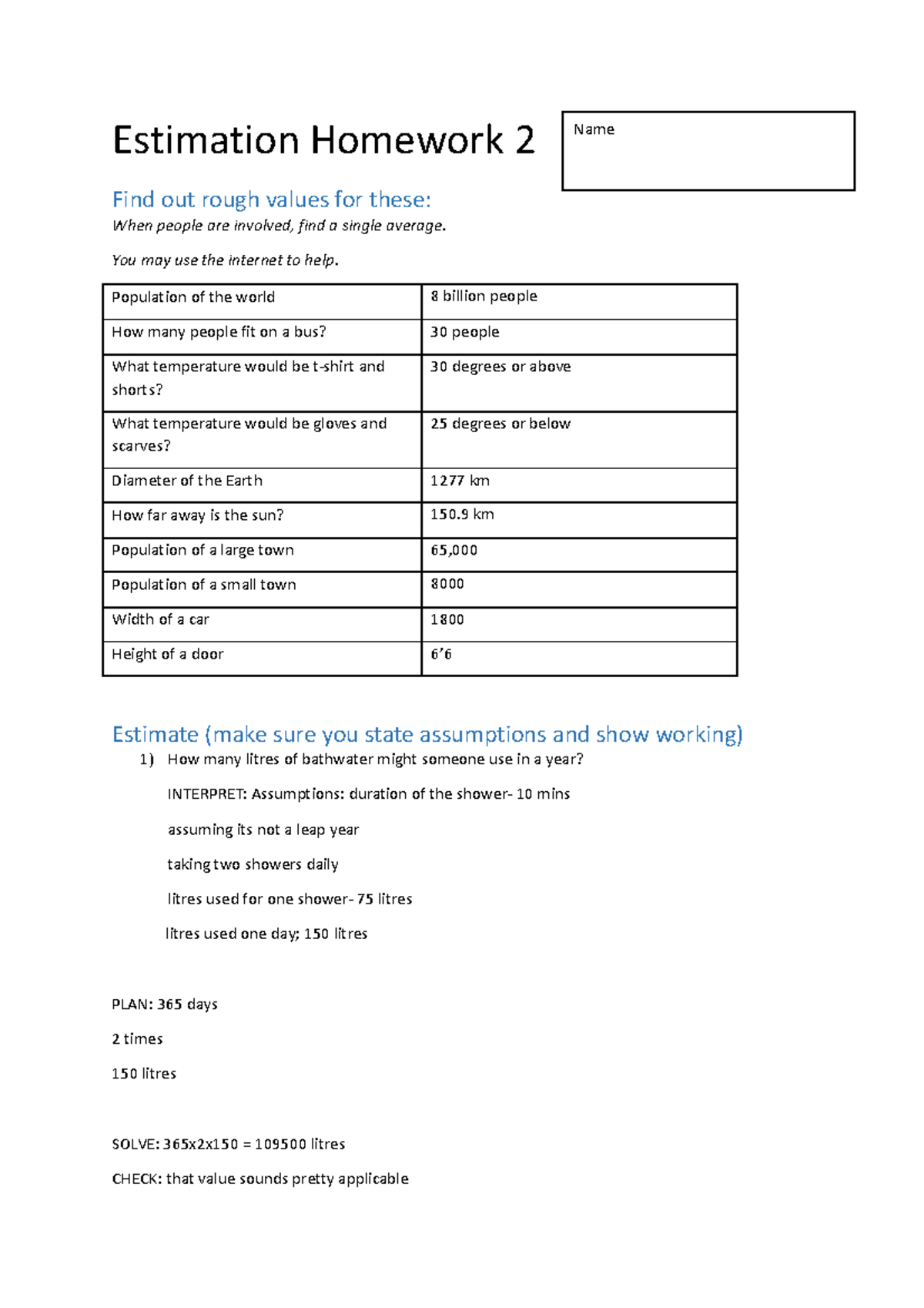Aaron Rajesh - Estimation Homework 2 - Estimation Homework 2 Find out ...