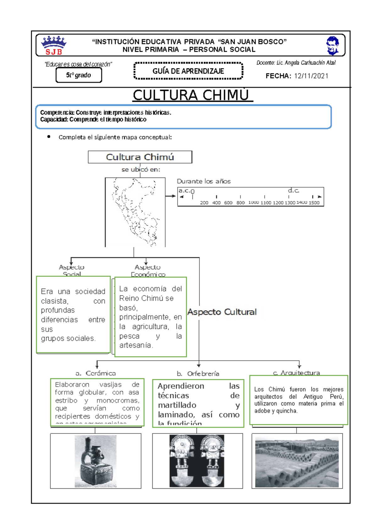 561830072 GUIA DE LA Cultura Chimu - CULTURA CHIMÙ Completa el ...
