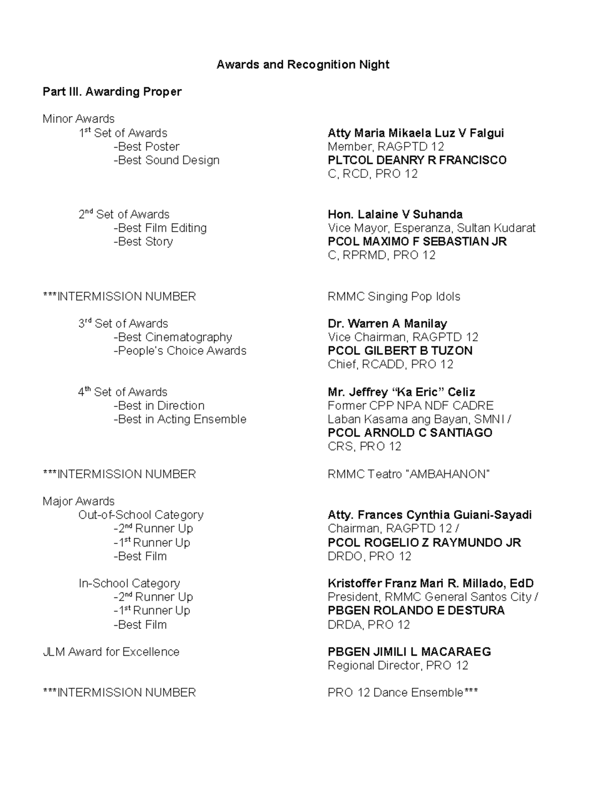 Awards-and-Recognition-Night Edited - Awards and Recognition Night Part ...