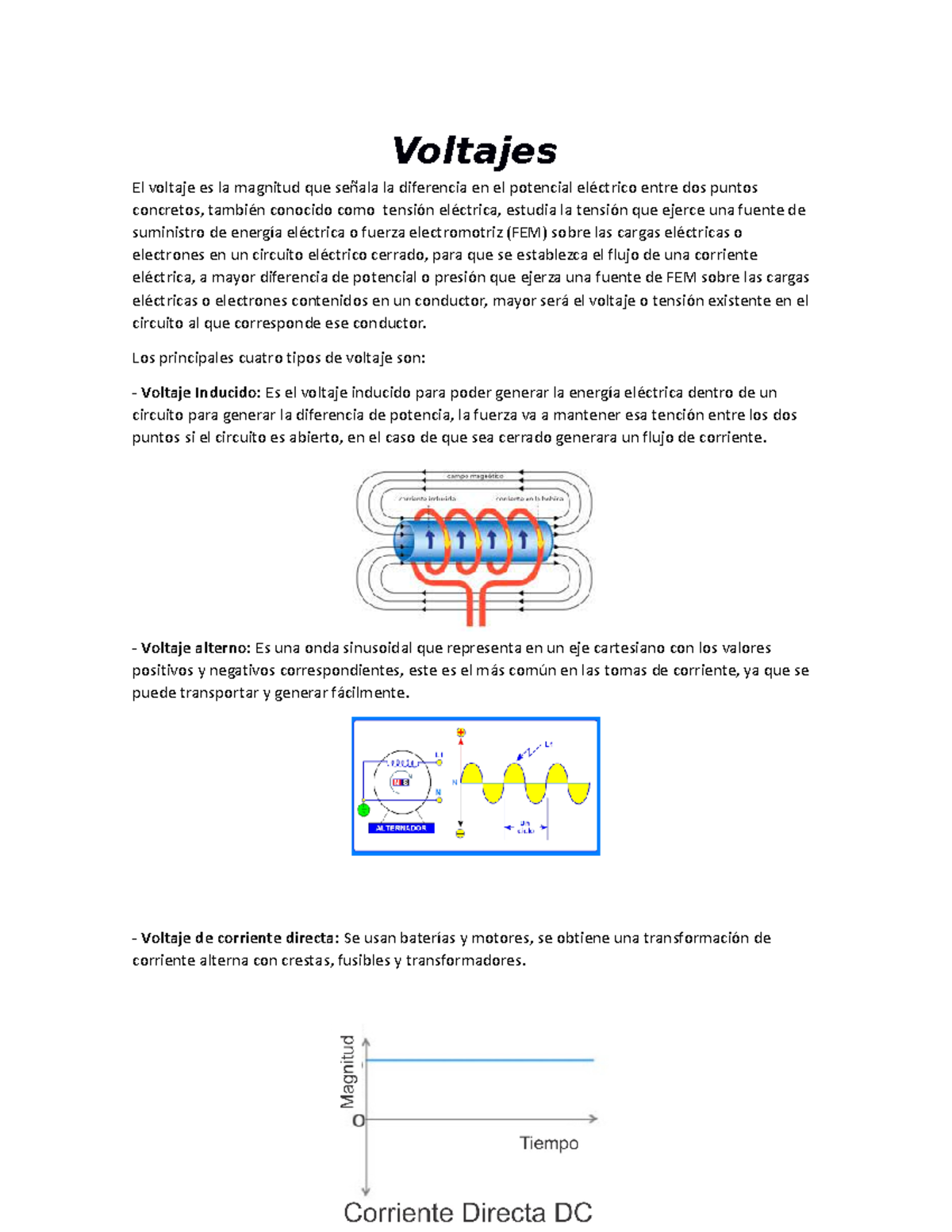 3 - APUNTES DE REPASO - Voltajes El voltaje es la magnitud que señala ...