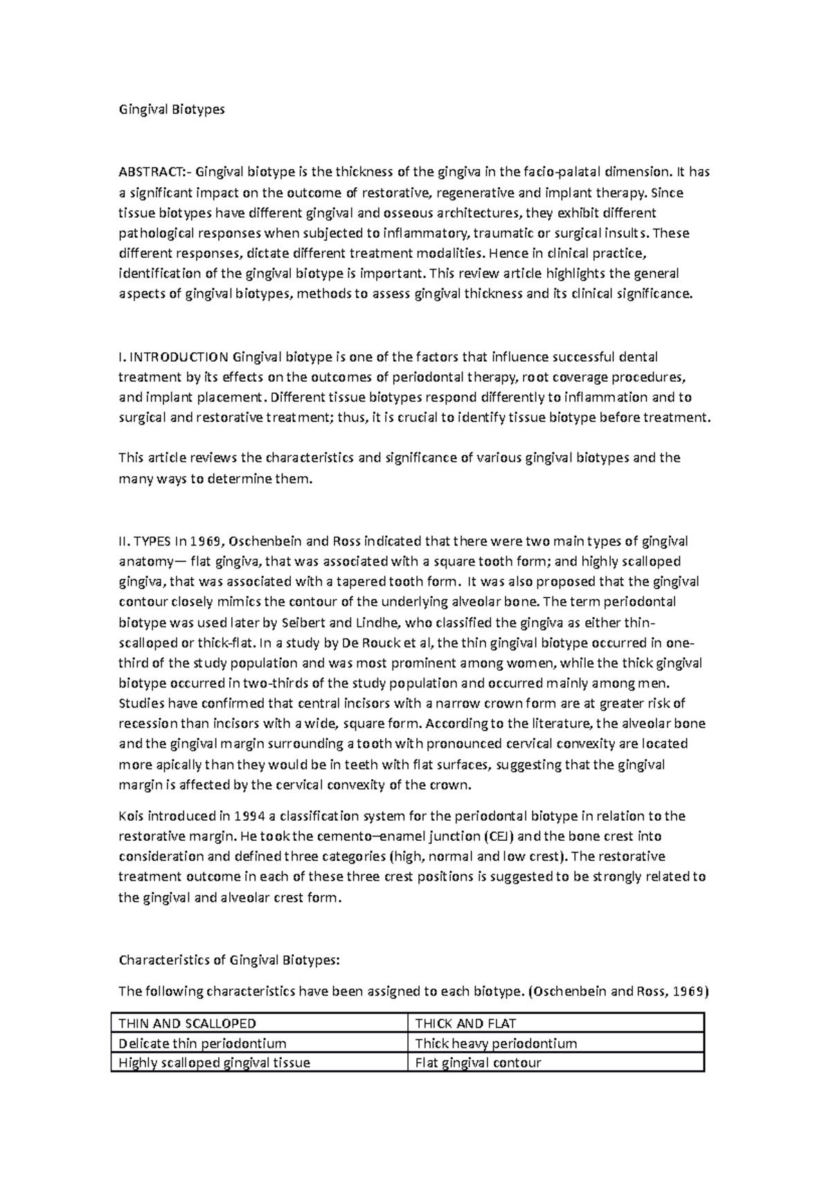 Gingival Biotypes - It has a significant impact on the outcome of ...