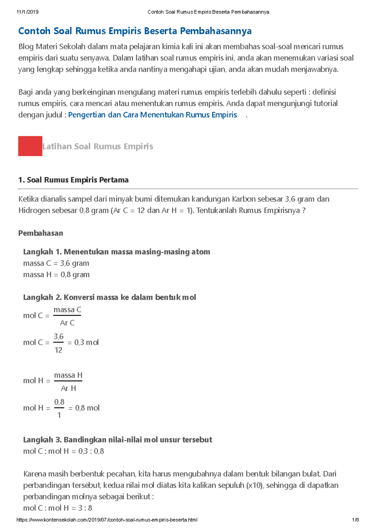 Contoh Soal Rumus Empiris Beserta Pembah - Contoh Soal Rumus Empiris ...