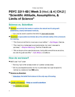 EXAM 2 Psych 3311 Lecture - EXAM 2 PSYCH 3311 LECTURE Question 1 3 out ...
