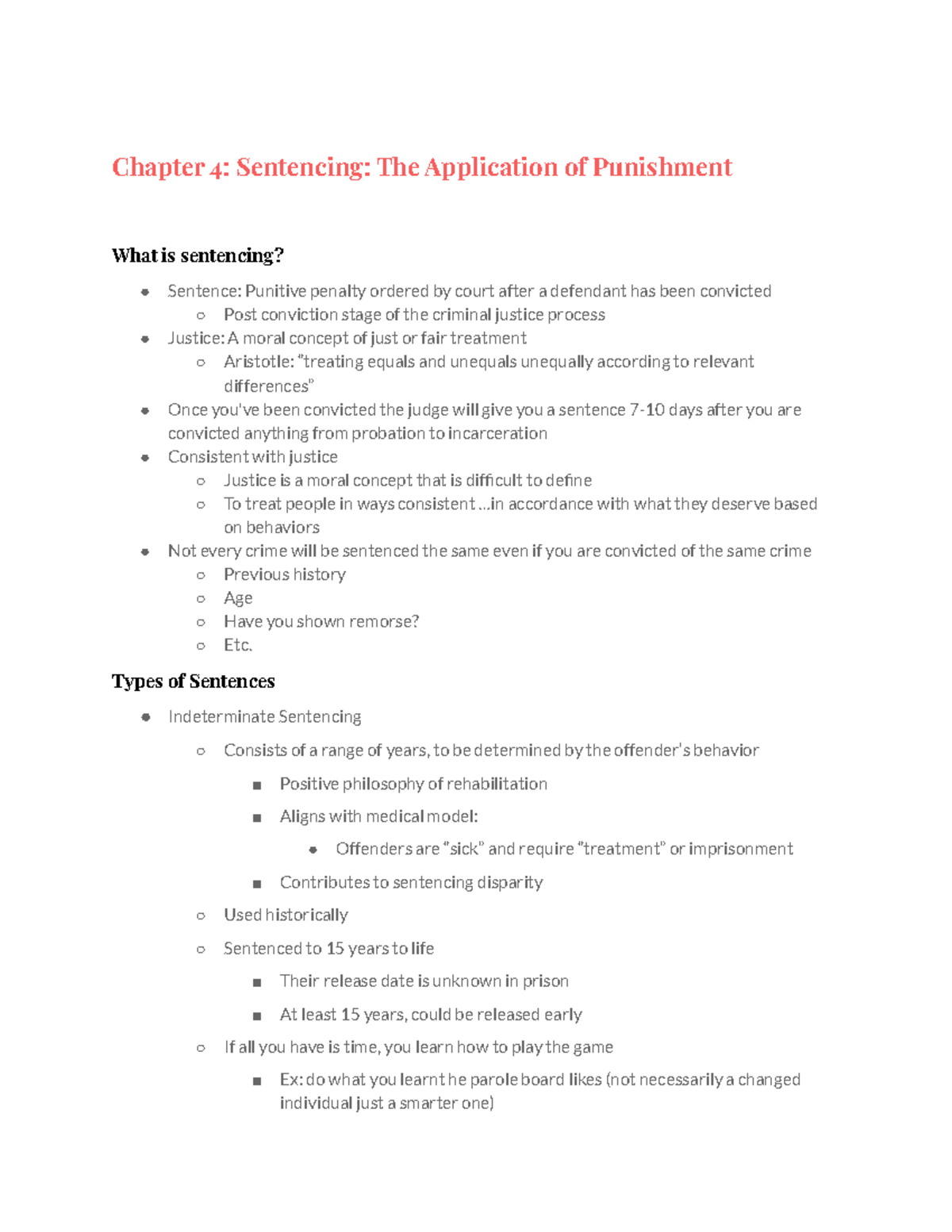 Chapter 4 Sentencing The Application of Punishment - Chapter 4 ...